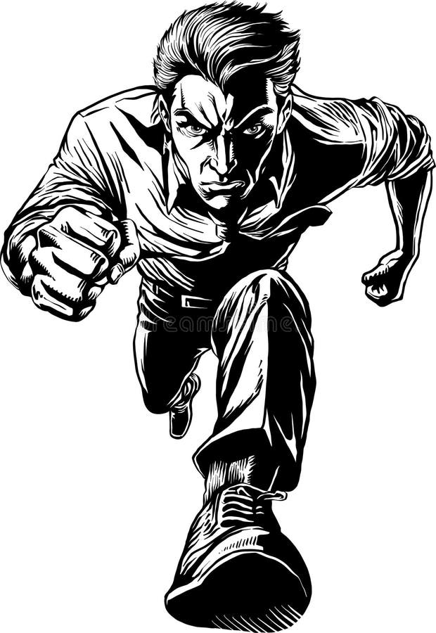 Black White Running Men Stock Illustrations – 3,892 Black White Running ...