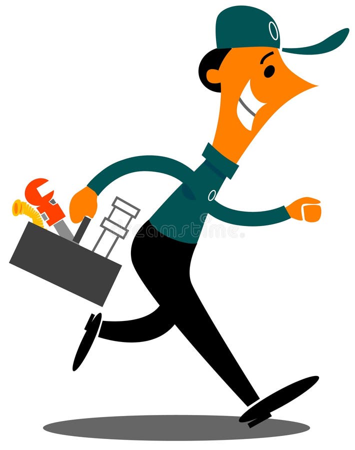 Cartoon cleaner stock vector. Illustration of running - 16133033