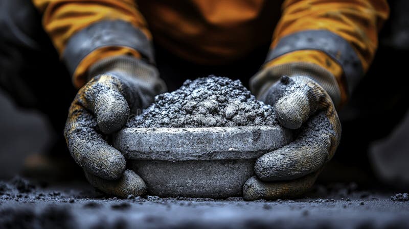 Worker S Gloved Hands Cradle a Core Sample of Asphalt Material Stock ...