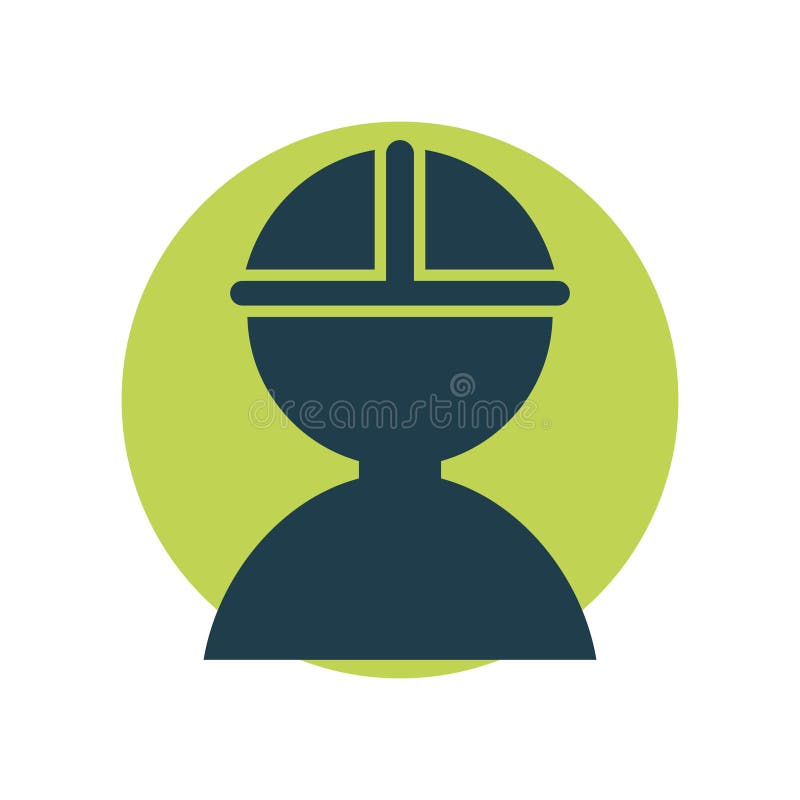 Worker with Safety Cap. Vector Illustration Decorative Design Stock ...