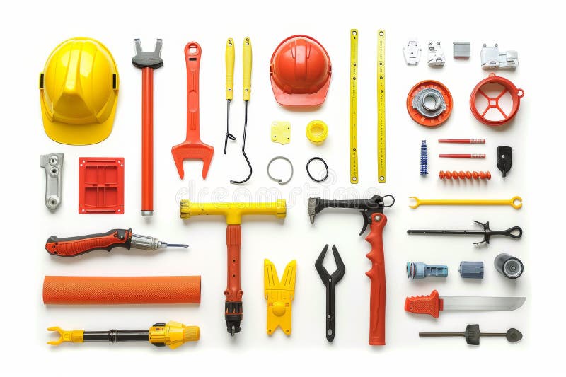 Worker with Safety and Health Work Protection Equipment Construction ...