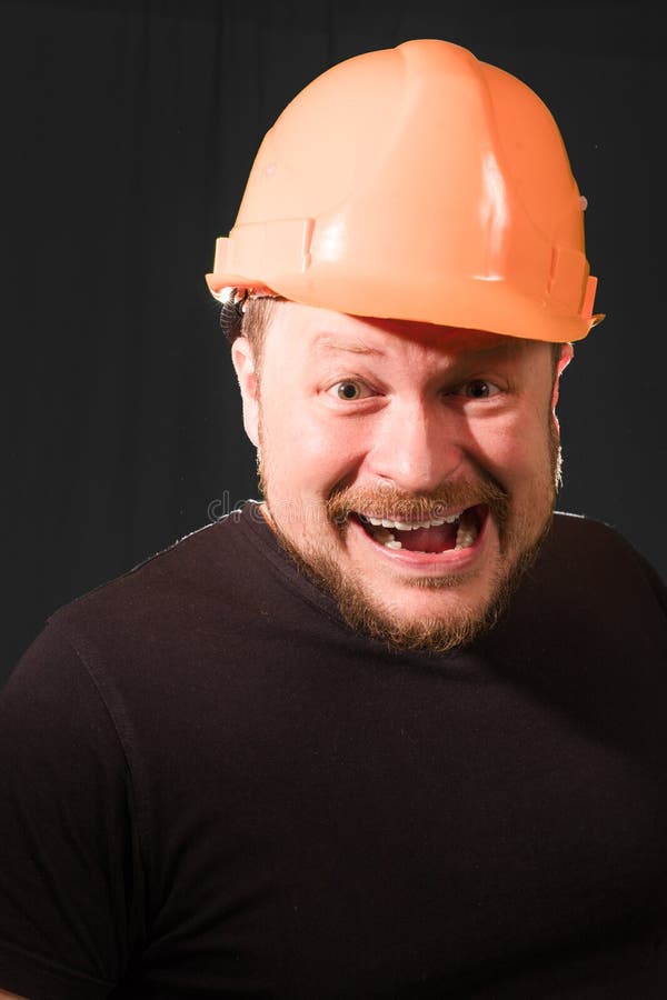 Worker in Safety Helmet Emotional Portrait Stock Image - Image of ...