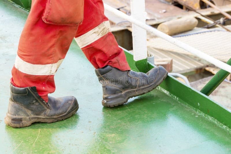 A Worker with Safety Shoes Walk Stock Photo - Image of floor, adult ...