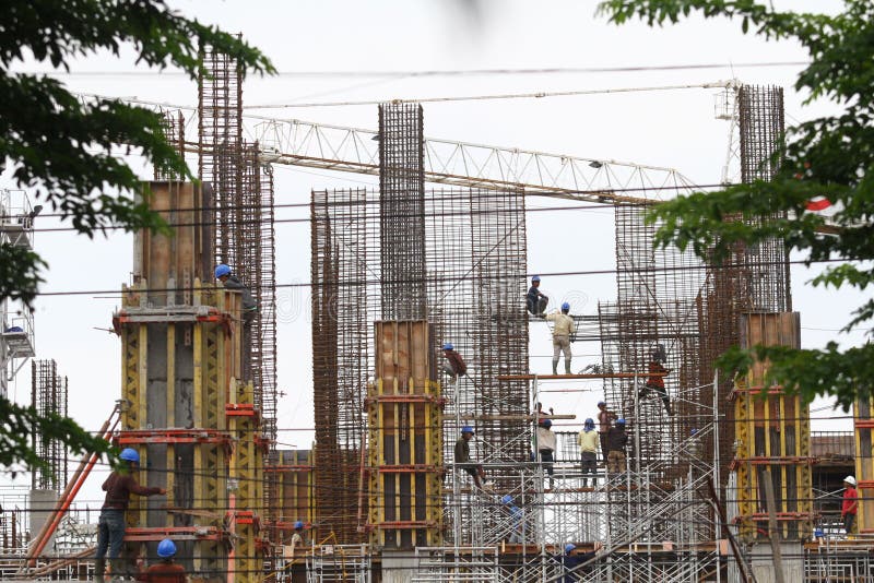 Worker Safety Storey Building Project Stock Image - Image of work ...