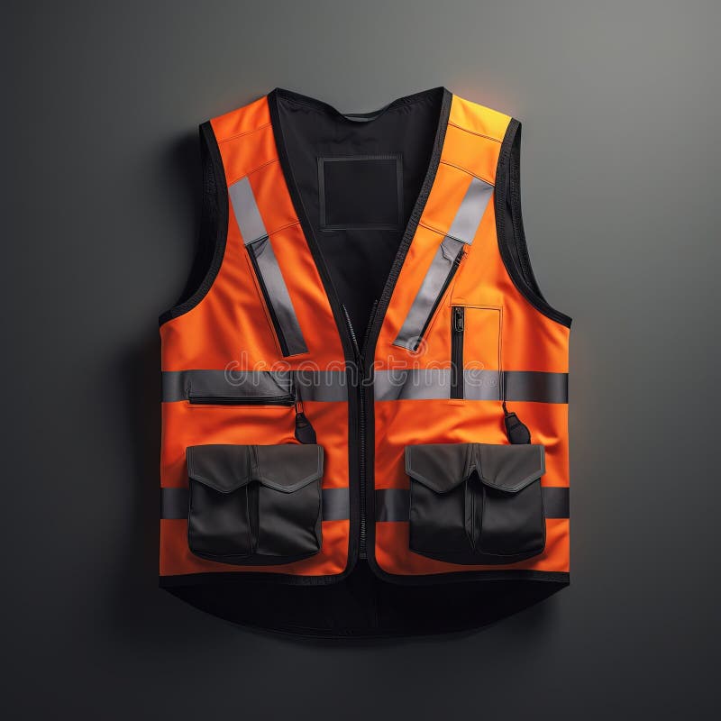 A Worker Safety Vest Mockup Vest Generative AI Stock Illustration ...