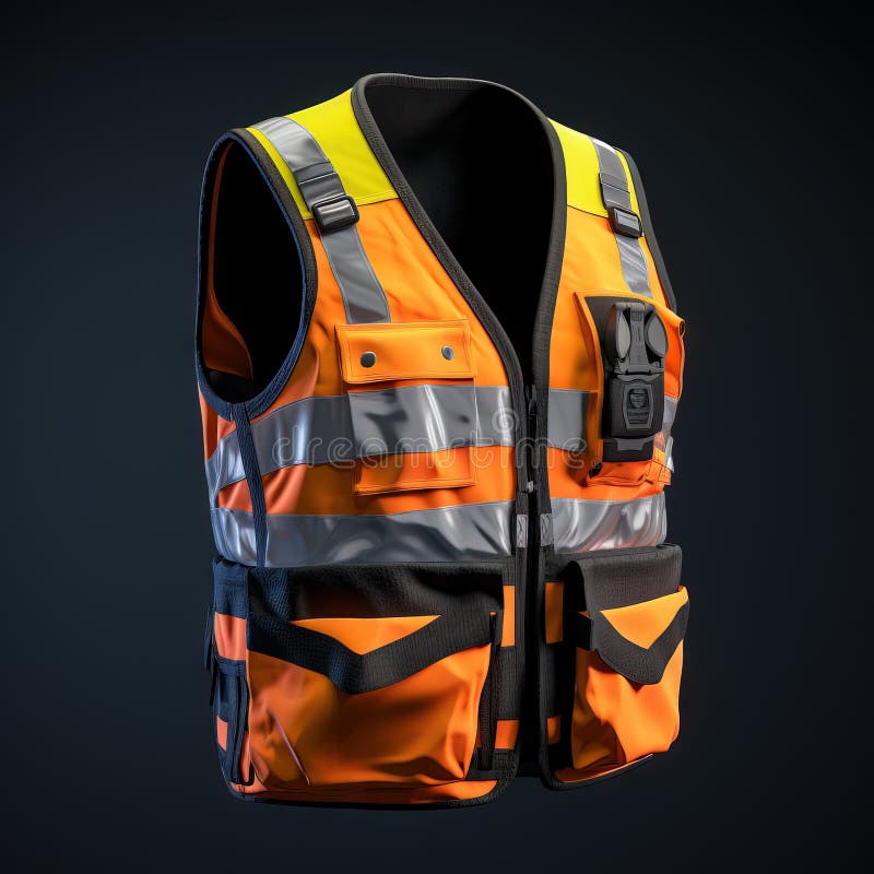 A Worker Safety Vest Mockup Vest Generative AI Stock Illustration ...