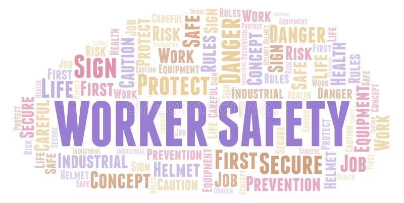 Worker Safety word cloud stock illustration. Illustration of safe ...