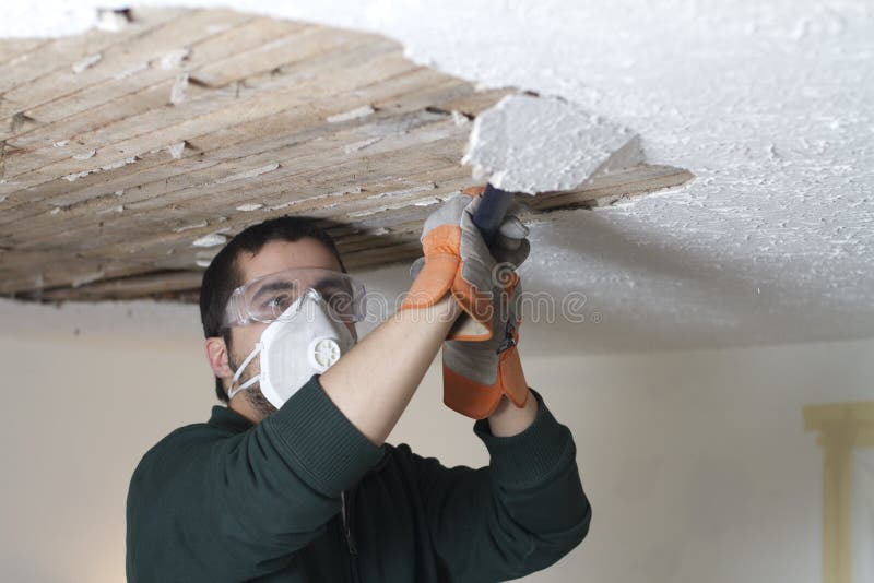 Ceiling Demolition Scrape stock image. Image of white - 30188259
