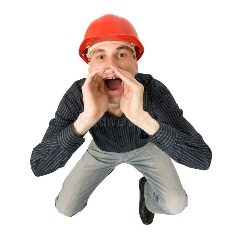 Angry Construction Worker stock image. Image of male, furious - 8028243