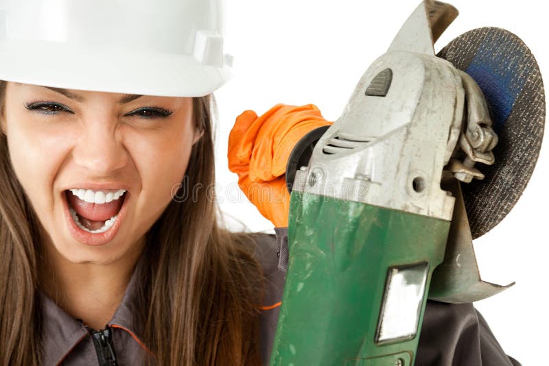 Worker screaming grinder stock image. Image of angry - 16751473