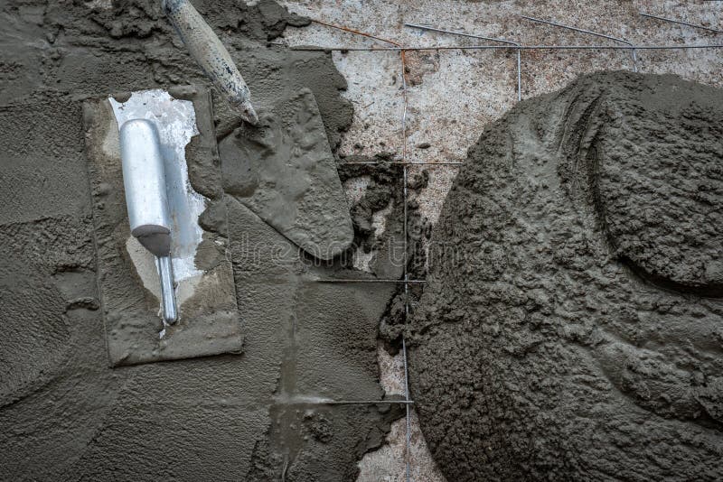 Worker Screeding Outdoor Cement Floor with Screed Stock Photo - Image ...