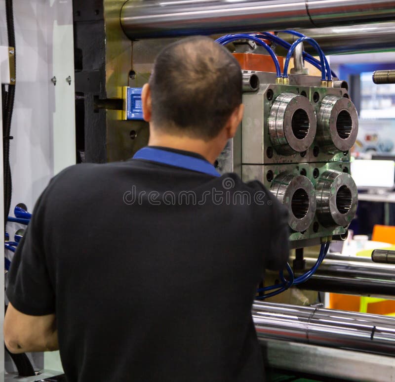 Worker Operate Injection Molding Press Machine Editorial Stock Photo ...