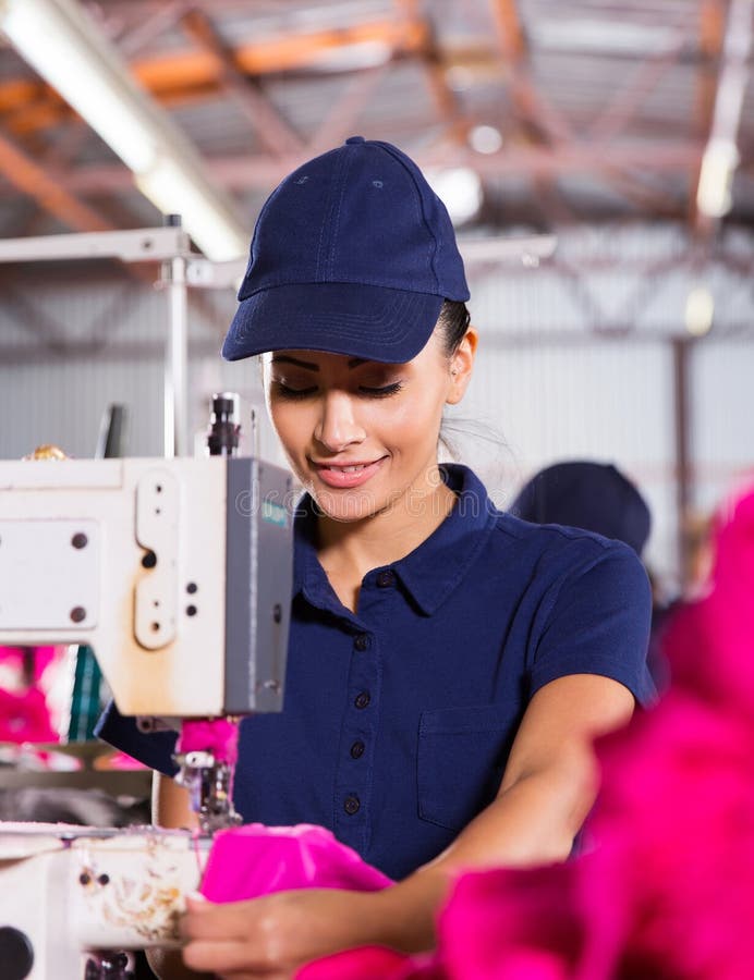 Worker sewing garment stock image. Image of pretty, industry - 45443253