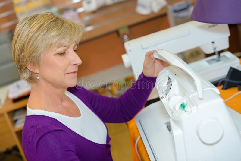 Worker with sewing machine stock image. Image of industry - 95052379