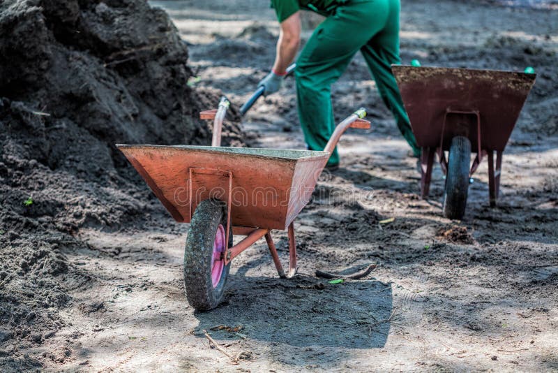 Worker with shovel stock photo. Image of gardener, horticulture - 31708362