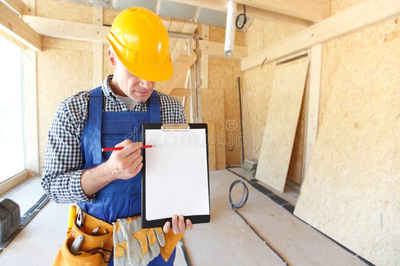 Worker Showing Document at Site Stock Photo - Image of male, holding ...