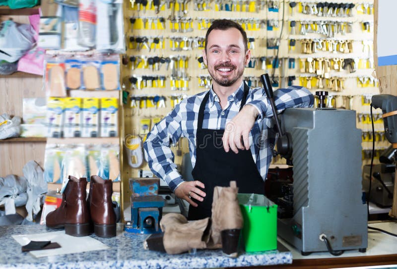 Worker Showing His Tools for Making Keys Stock Image - Image of ...