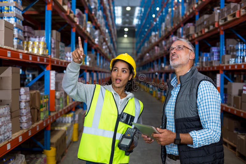 Worker Showing Shelves To Her Manager Stock Image - Image of business ...