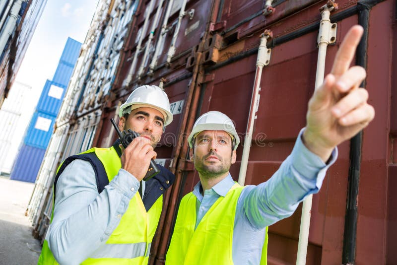 Worker Shows To Supervisor Security System Setting Up Stock Image ...