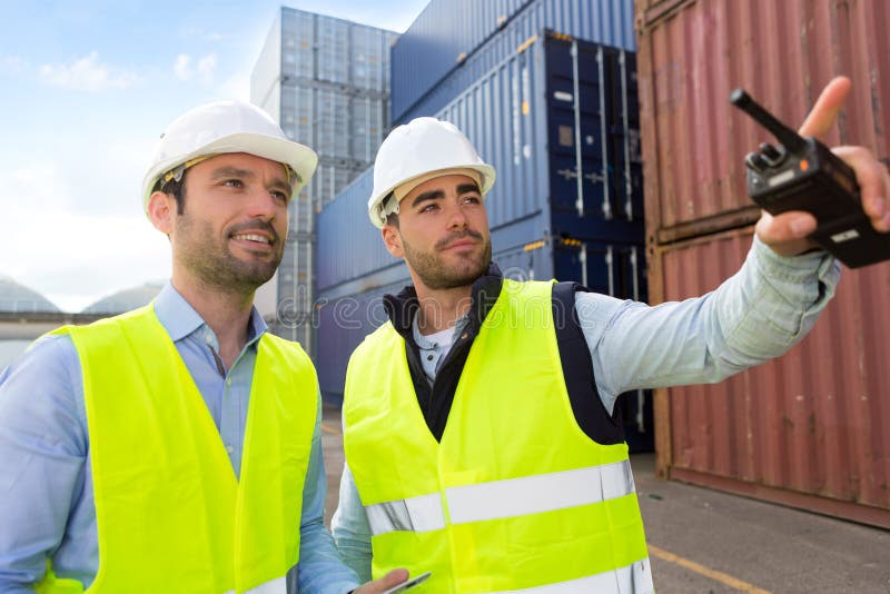 Worker Shows To Supervisor Security System Setting Up Stock Image ...