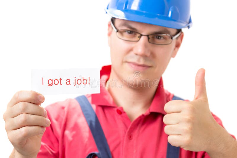 Worker with sign stock image. Image of isolated, male - 36315103