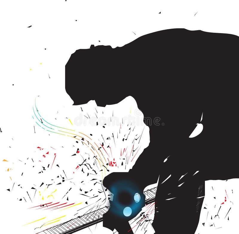 Worker silhouette stock vector. Illustration of welder - 32936069