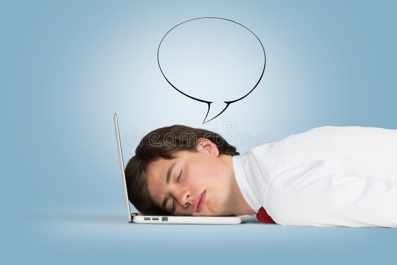 Worker Sleeping on the Laptop Stock Image - Image of confident, sleep ...