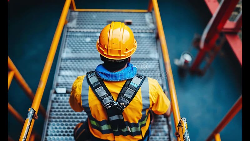 Worker Stumbles on Stairs Workplace Hazard Scene Stock Video - Video of ...