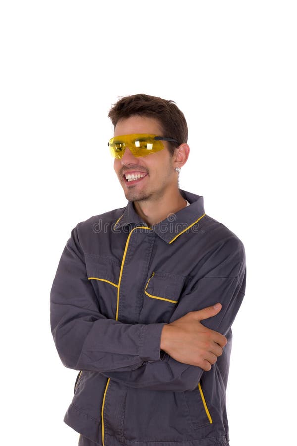 Worker smiles stock photo. Image of handsome, severity - 34574296