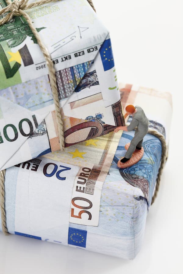 Worker Sorting Packages of Euro Notes Stock Photo - Image of currency ...