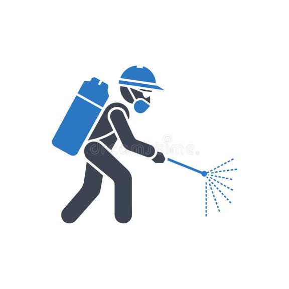 Worker Spraying with Backpack Icon Stock Vector - Illustration of ...