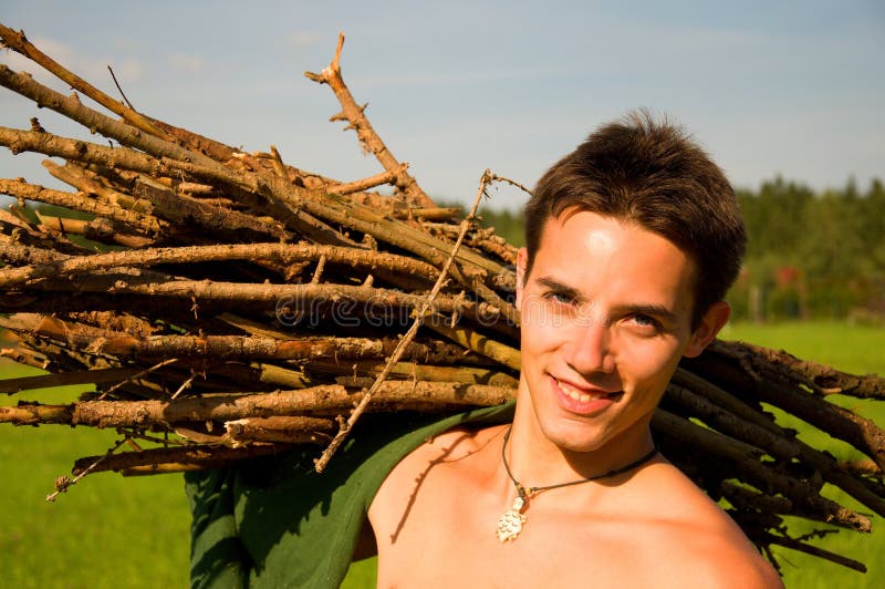 Worker with sticks stock image. Image of precision, worker - 26227665