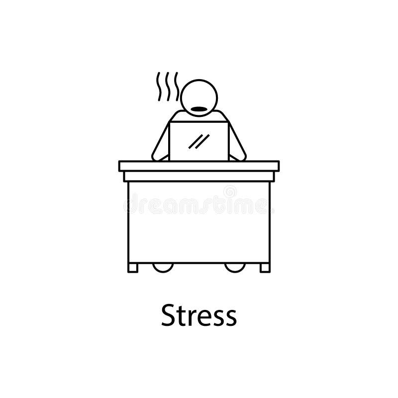 Worker in Stress Icon. Element People at the Workplace for Mobile ...