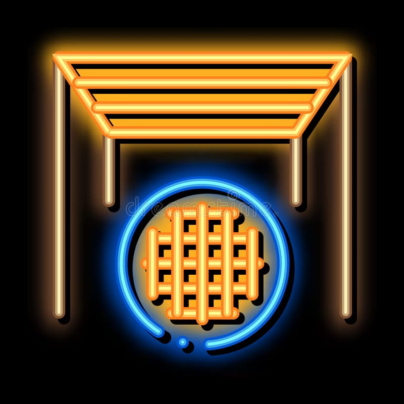 Worker Stretching Ceiling Neon Glow Icon Illustration Stock Vector ...