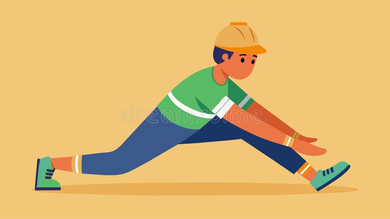 A Worker Stretching and Doing Some Light Exercises during His Break To ...