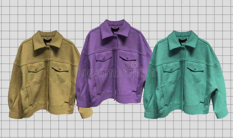 Worker Style Jackets. Short Coats. Composition of Clothes Stock Image ...