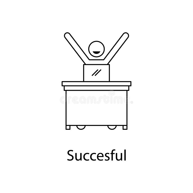 Worker is Successful Icon. Element People at the Workplace for Mobile ...