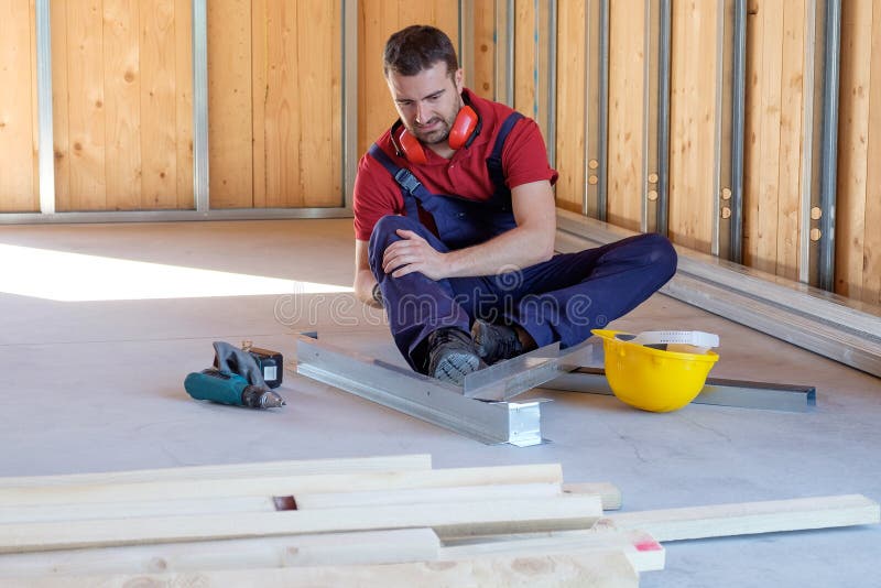 Worker Suffering After On-the-job Injury Stock Photo - Image of fall ...