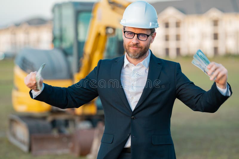 Worker in Suit and Helmet. Investor Civil Engineer, Construction ...