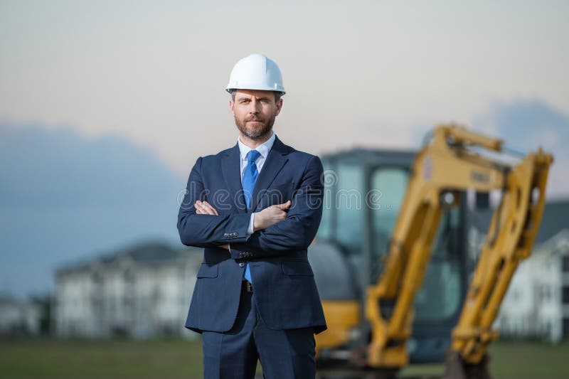 Worker in Suit and Helmet. Investor Civil Engineer, Construction ...