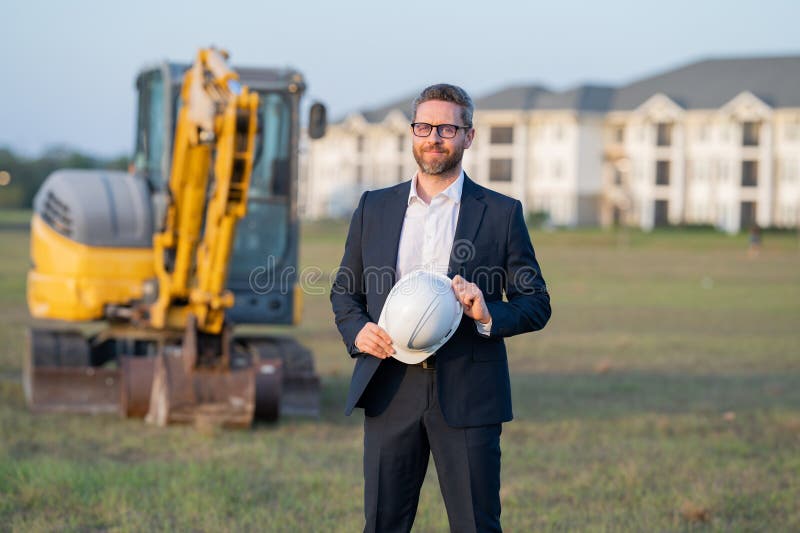 Worker in Suit and Helmet. Investor Civil Engineer, Construction ...