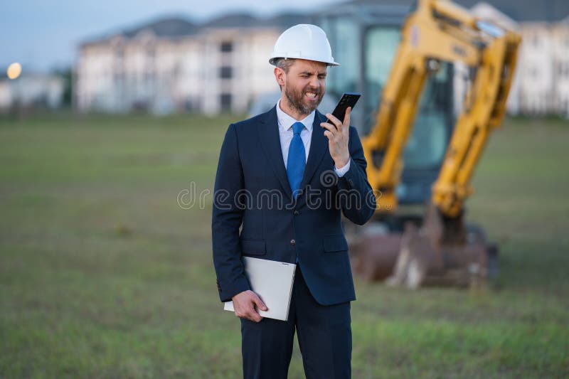 Worker in Suit and Helmet. Investor Civil Engineer, Construction ...