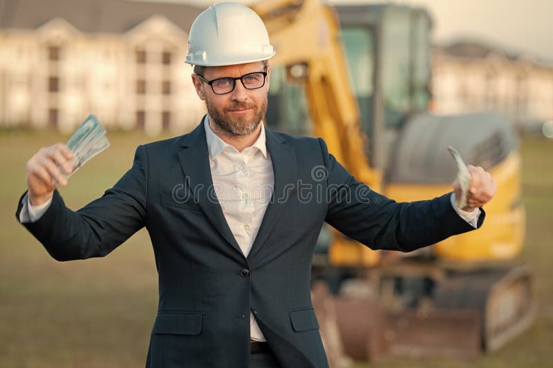 Worker in Suit and Helmet. Investor Civil Engineer, Construction ...
