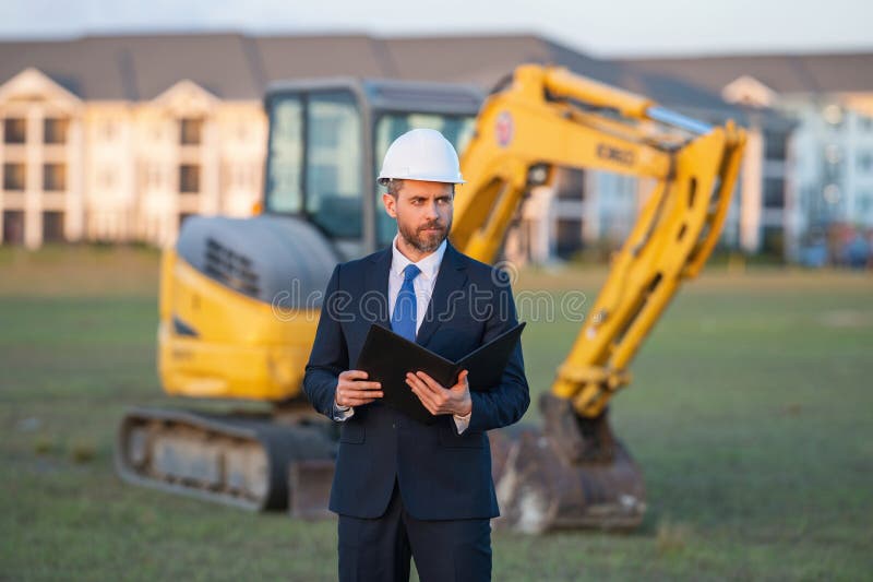 Worker in Suit and Helmet. Investor Civil Engineer, Construction ...