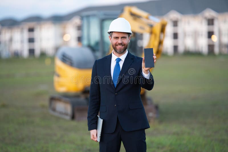 Worker in Suit and Helmet. Investor Civil Engineer, Construction ...