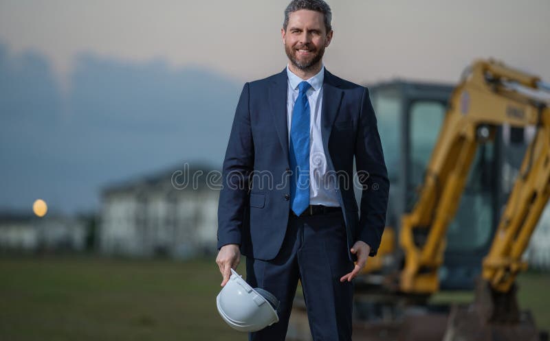 Worker in Suit and Helmet. Investor Civil Engineer, Construction ...