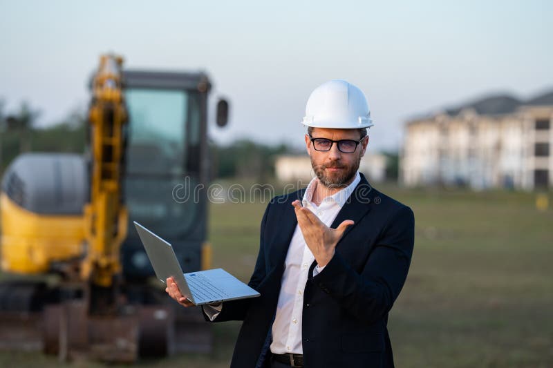 Worker in Suit and Helmet. Investor Civil Engineer, Construction ...