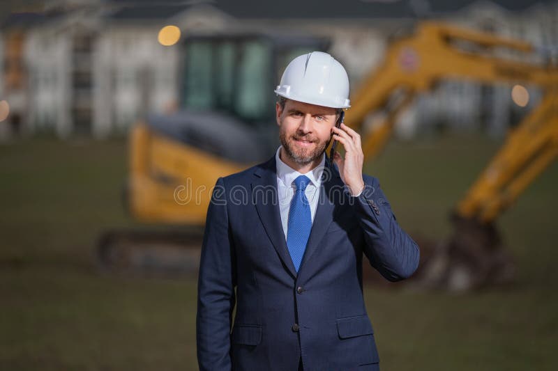 Worker in Suit and Helmet. Investor Civil Engineer, Construction ...