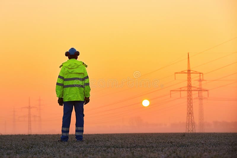 Worker at the sunrise stock image. Image of mood, moody - 68754897