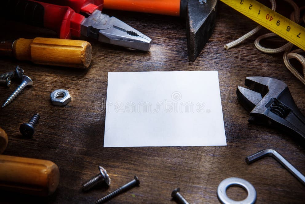 Worker Table with Instruments Stock Image - Image of bench, indoor ...